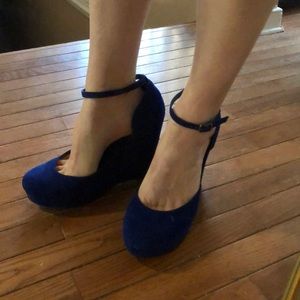 Forever 21 | Shoes | Nwt Gorgeous Blue Suede Platform Shoes Sz | Poshmark